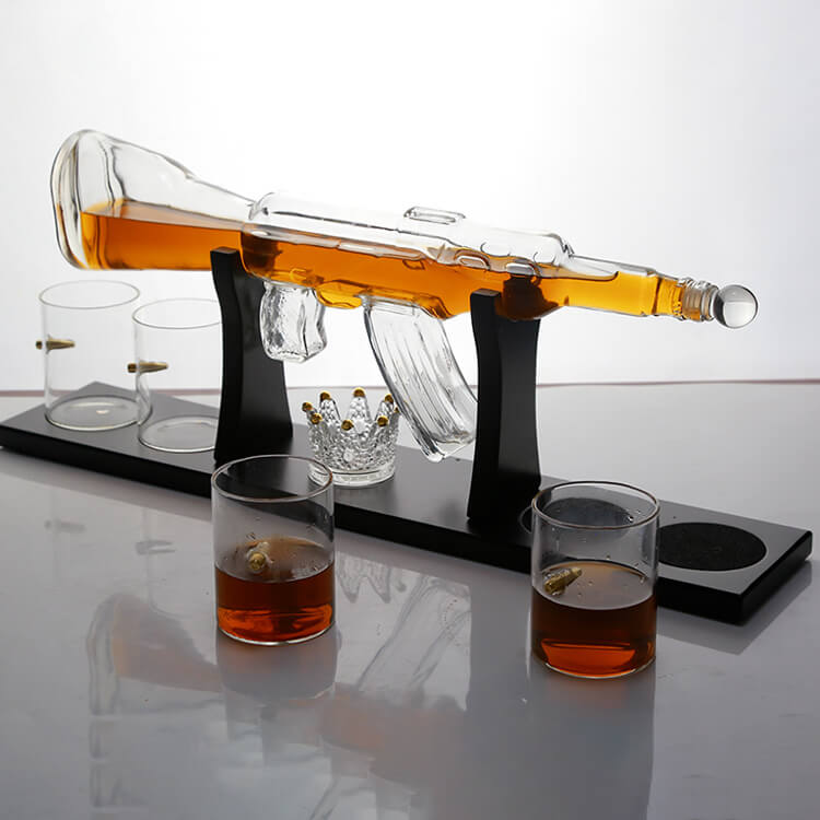 AK47 Gun Shaped 800ML Liquor Bottle Glass Decanter